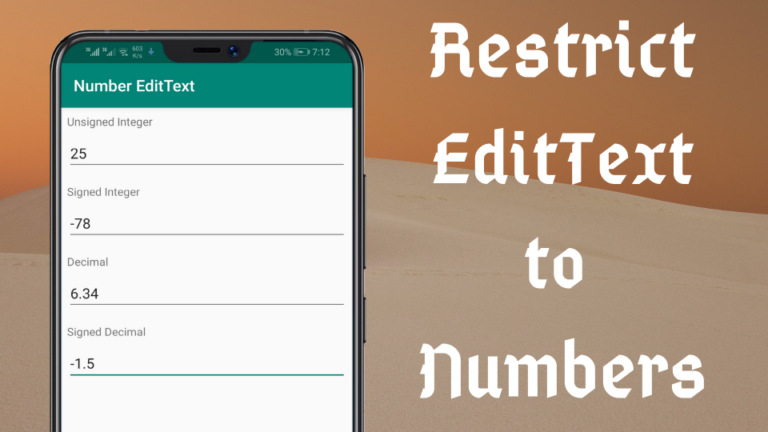 Set EditText to input Numbers only - Java With Umer